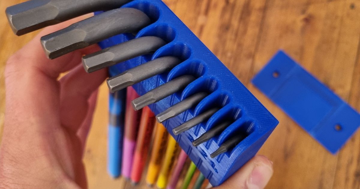 Wera Hex Key Wall Mount by flx | Download free STL model | Printables.com