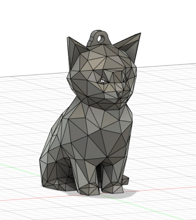 Cute Low Poly Cat - Keychain by Souky1122 | Download free STL model ...