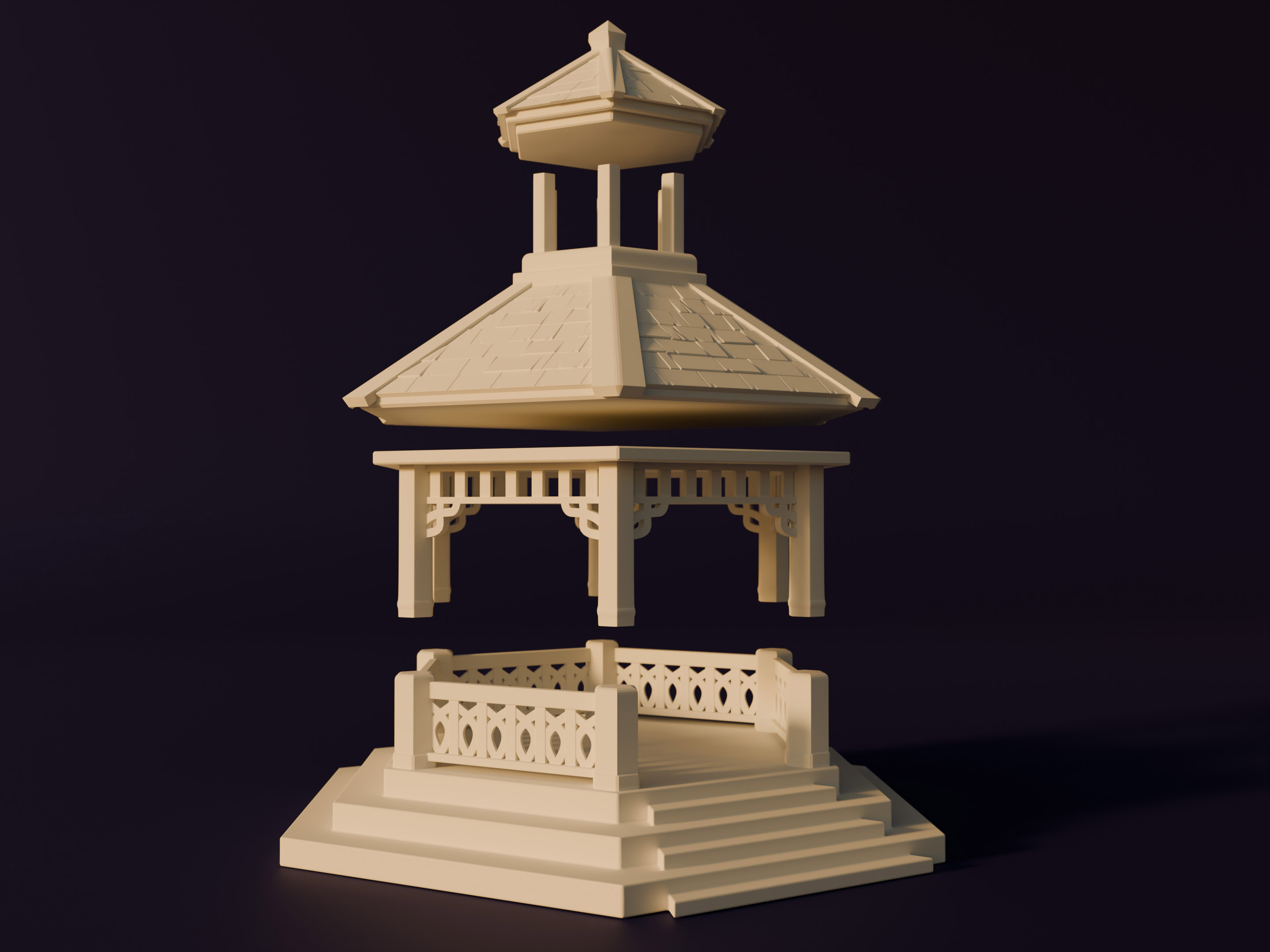 Bandstand / Music kiosk - no support ! For diorama // Christmas village ...