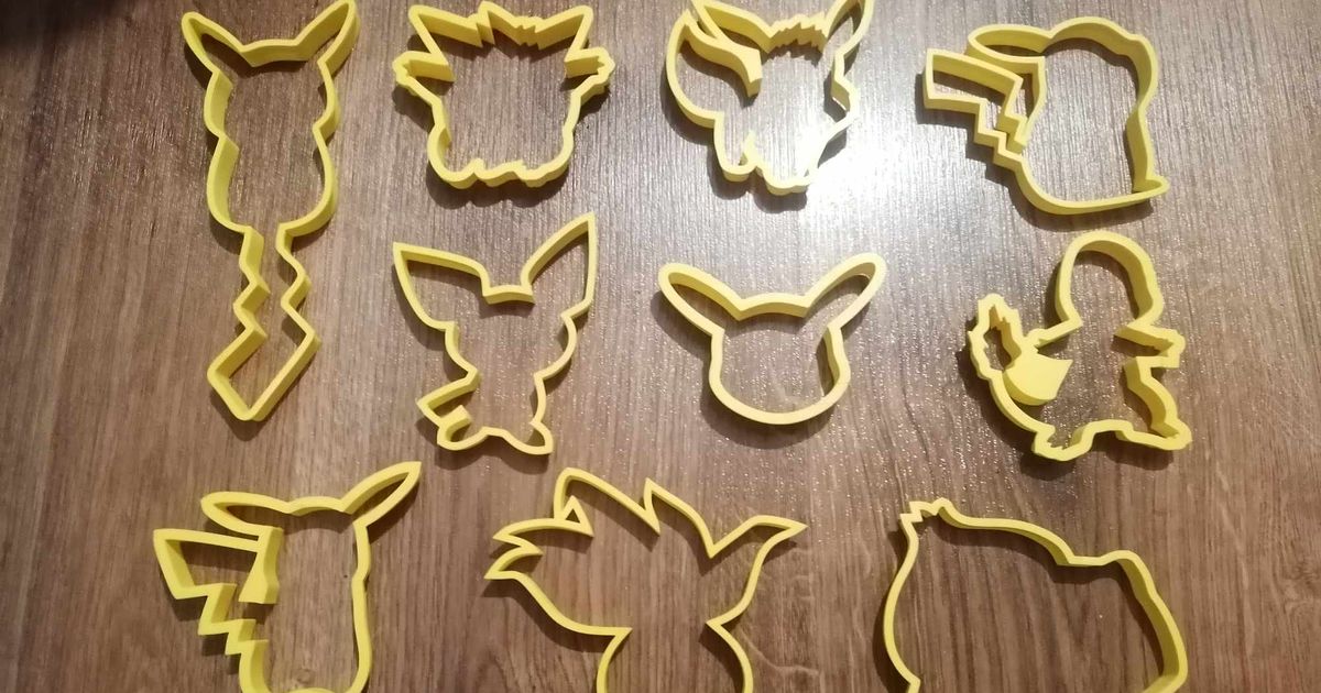 Cookie Cutter Pokemon 10 cutters por Medooo | Descargar modelo STL ...