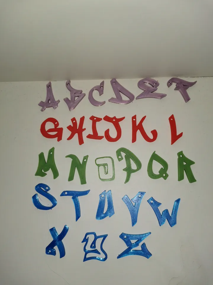 Alphabet graffiti keychain by Liam3dPrints | Download free STL model ...