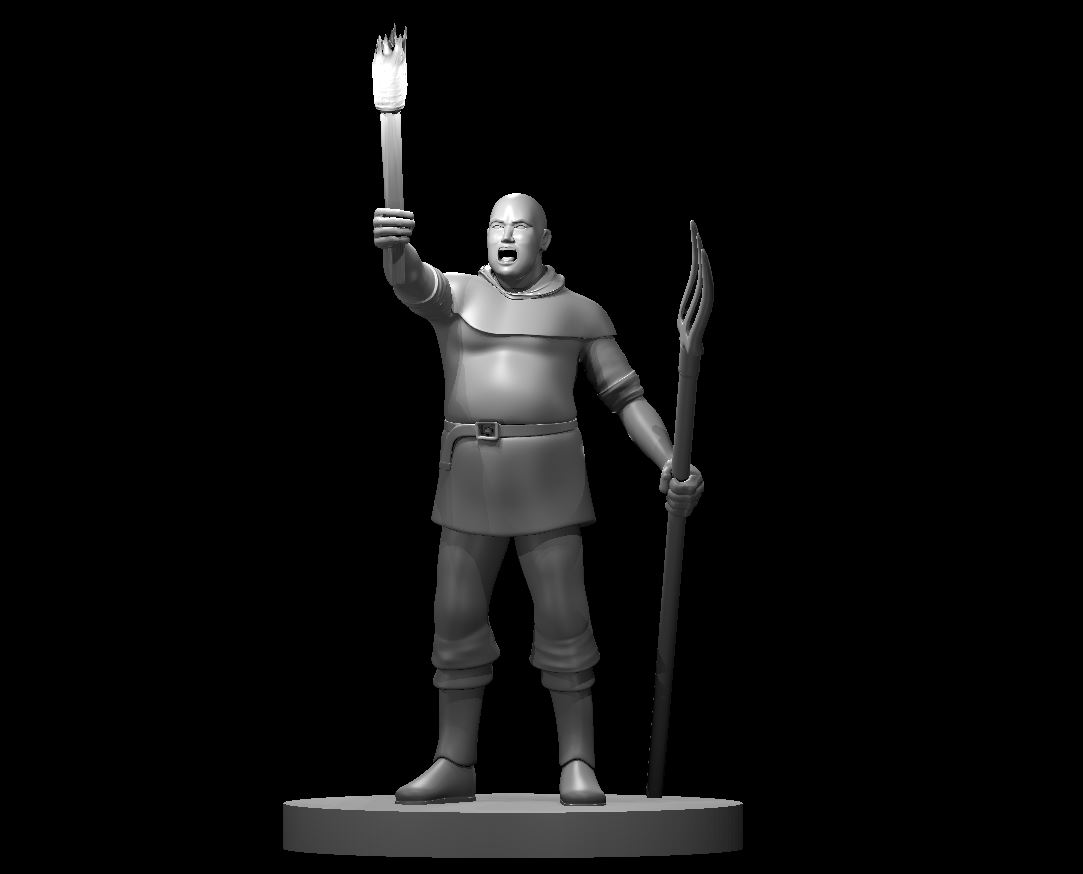 Male Commoner with Torch by MZ4250 | Download free STL model ...