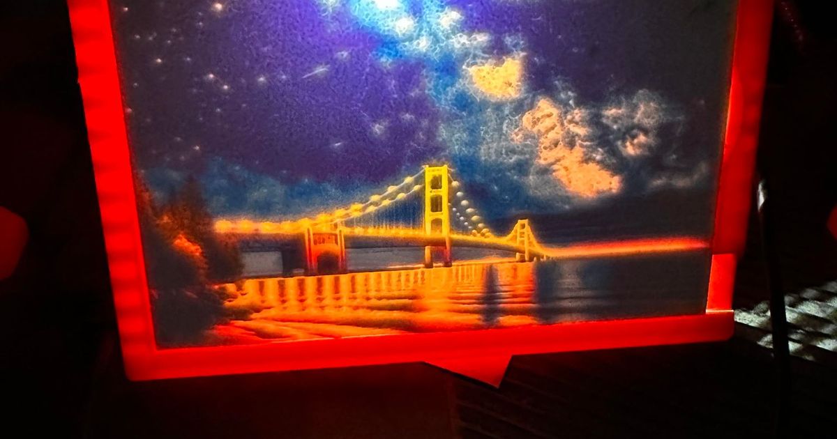 Mackinac Bridge Night Lithophane by Nathan Chupp | Download free STL ...