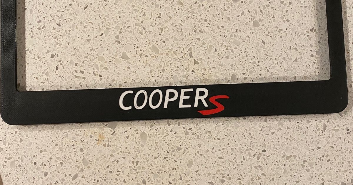Mini Cooper S license plate frame (north america) by Asus1357 ...