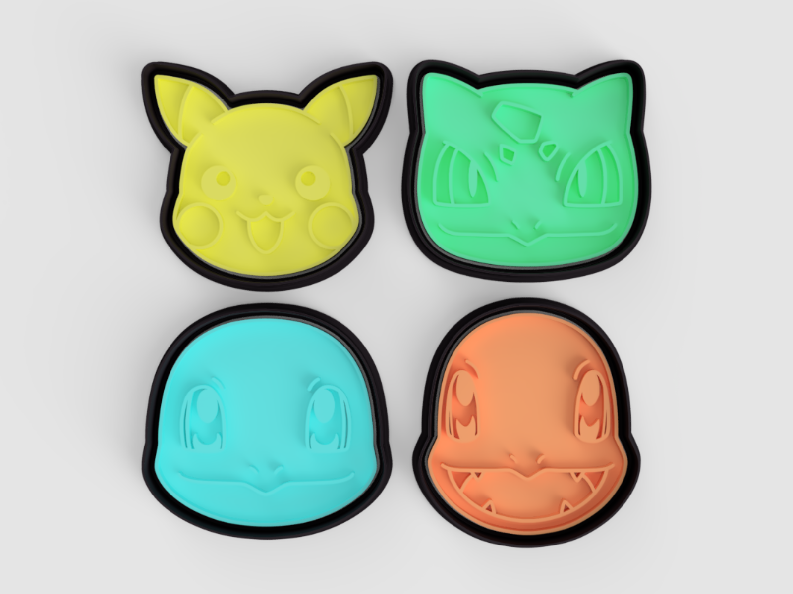 Cookie Cutters - Kanto Starters Pokemon Faces by Printies | Download ...