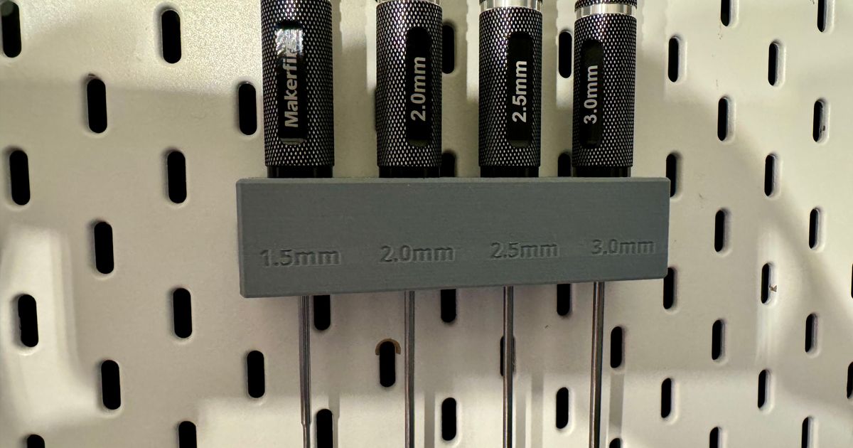 Hex Screwdriver Holder for Ikea Skadis by DavidsGotWood | Download free STL model | Printables.com
