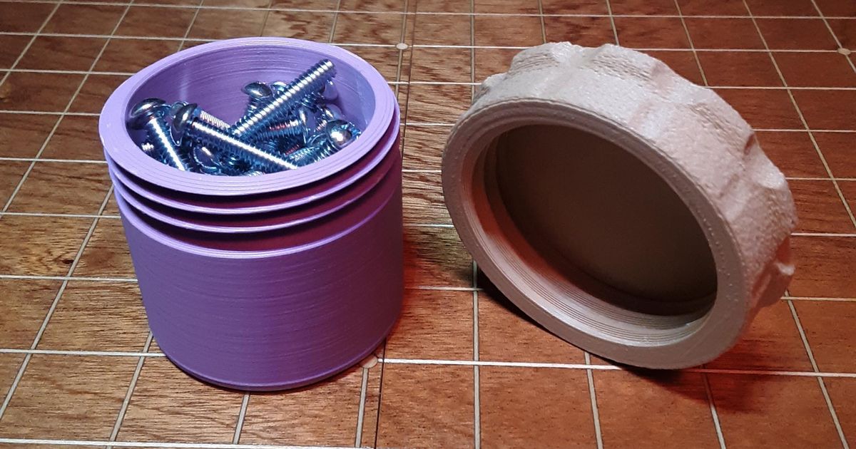 Basic Threaded Container by BMO_FUSE | Download free STL model ...