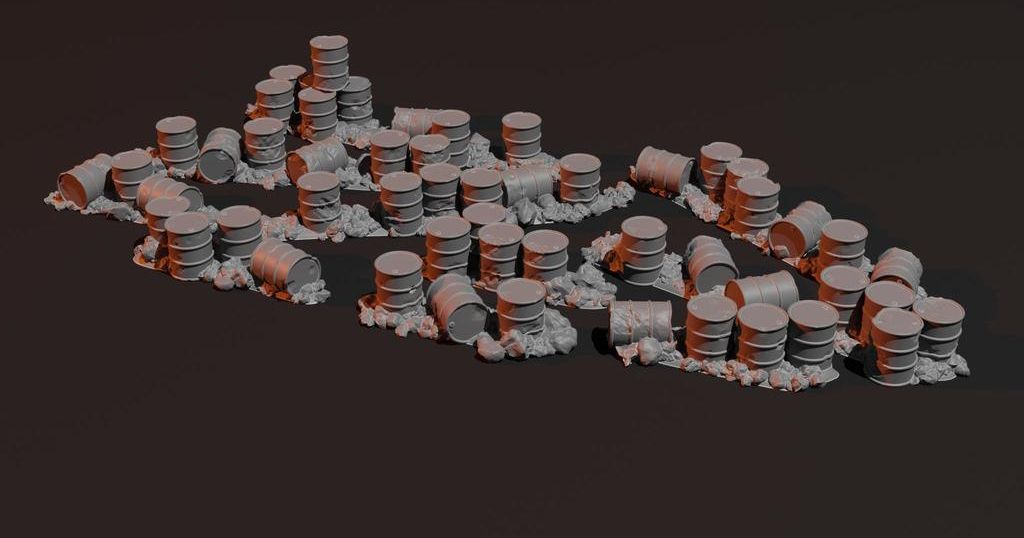 Scatter Terrain: Barrels and Barricades by Udo's 3D World | Download ...