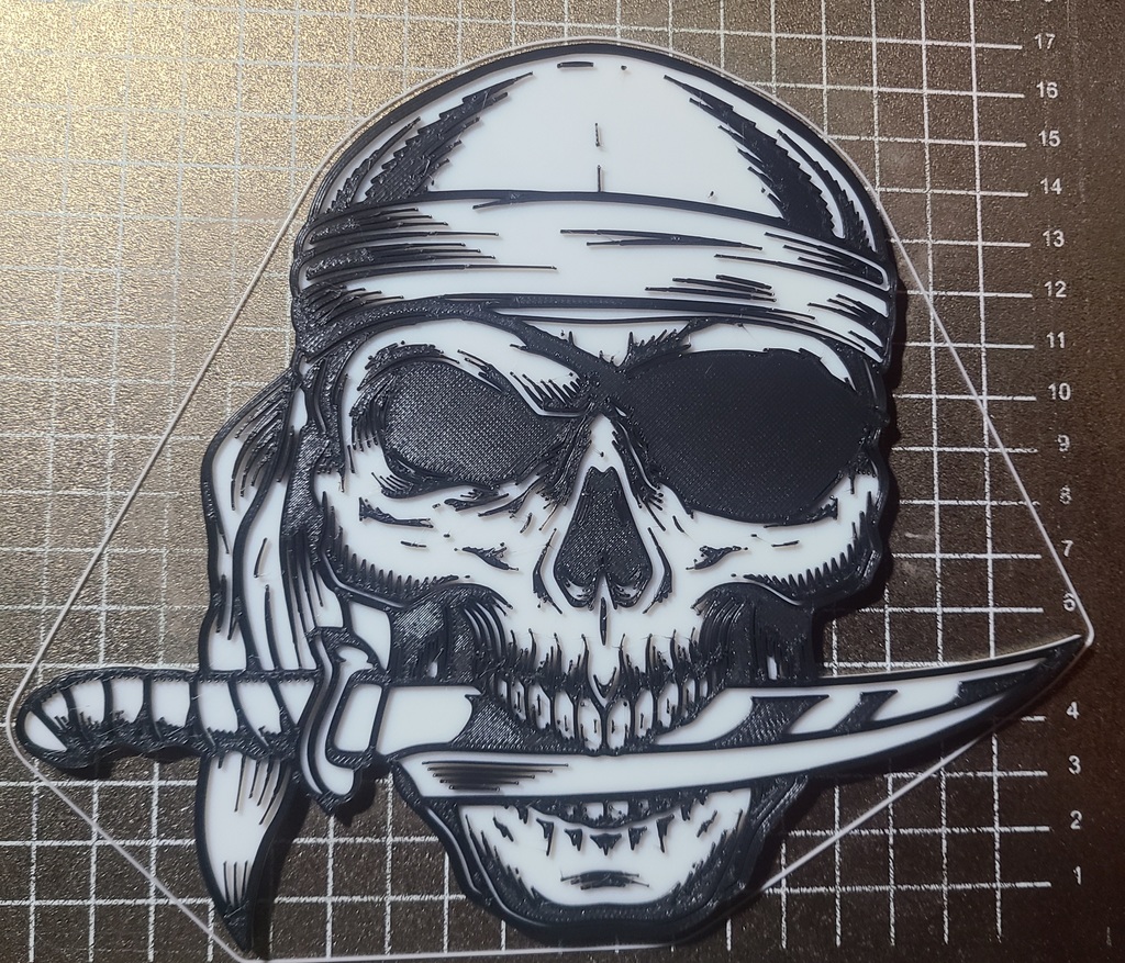 pirate skull with knife in mouth by Blasted Plastic | Download free STL ...