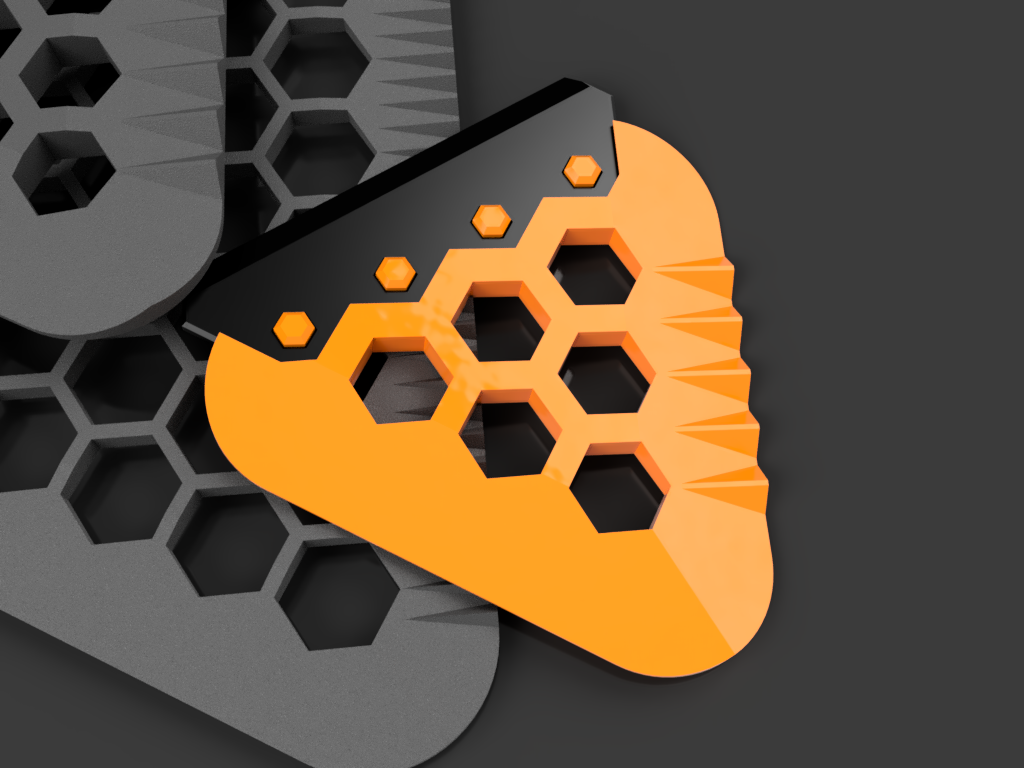 Hex Ice Scraper with TPU Water Wiper - Pocket keychain version by Tomek ...