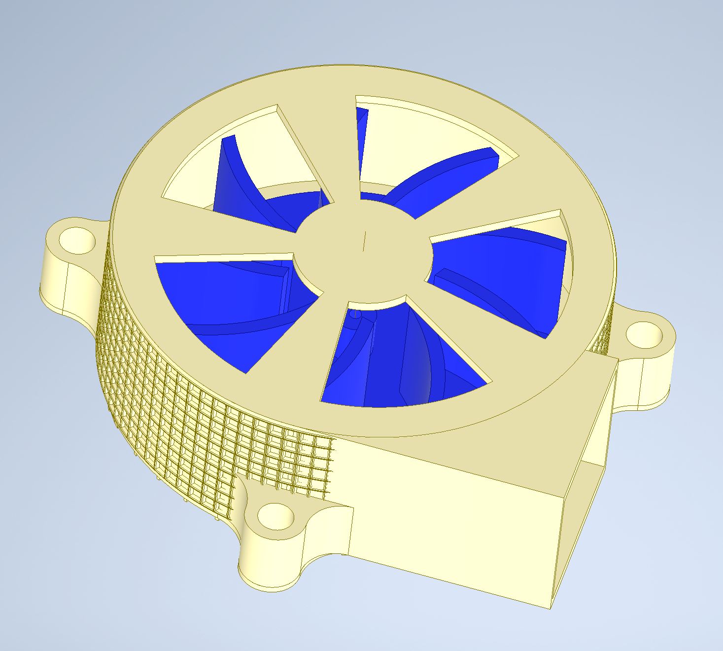 Radial fan with fan casing for small DC Motors (6-12V) Version II by ...