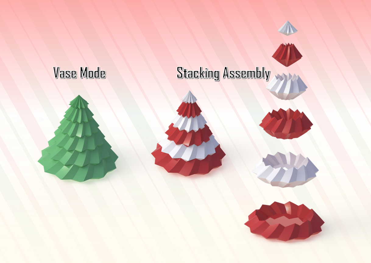 Christmas Tree: 3D Printing in Vase Mode and Stacked Assembly (Multi ...