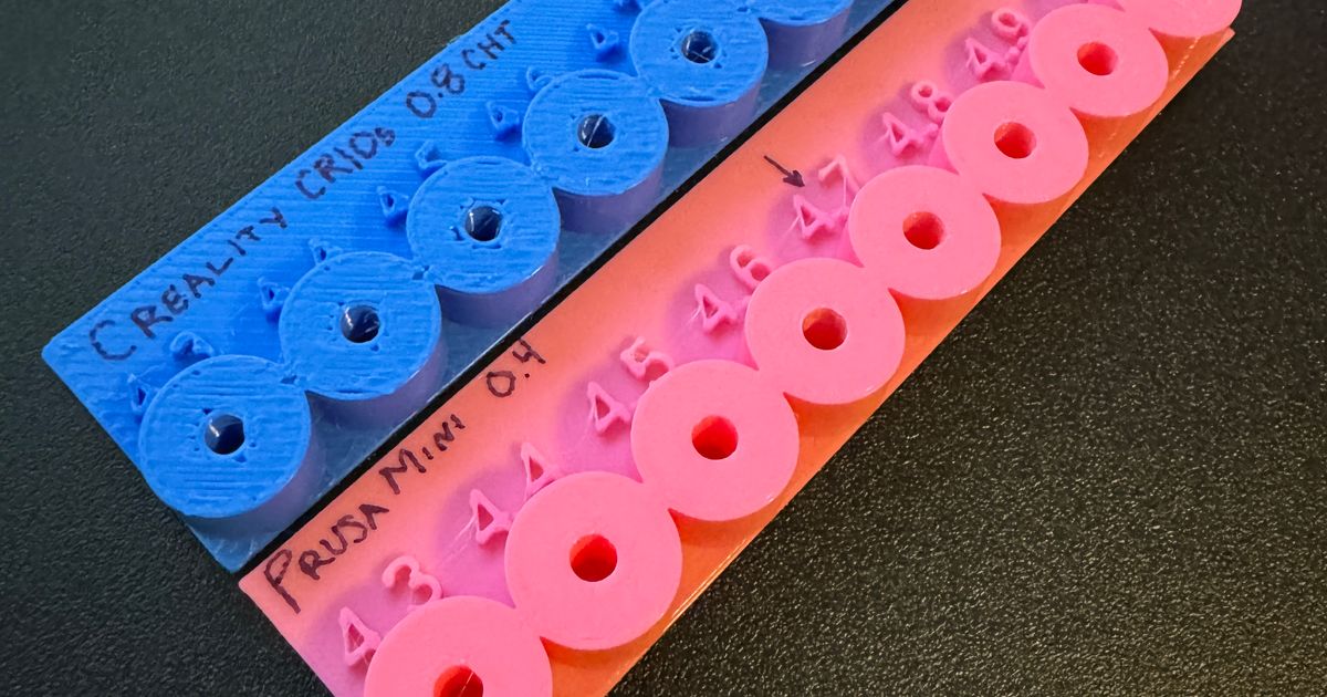 M3,M4,M5 Direct threading tolerance test card. by ParametricFab ...