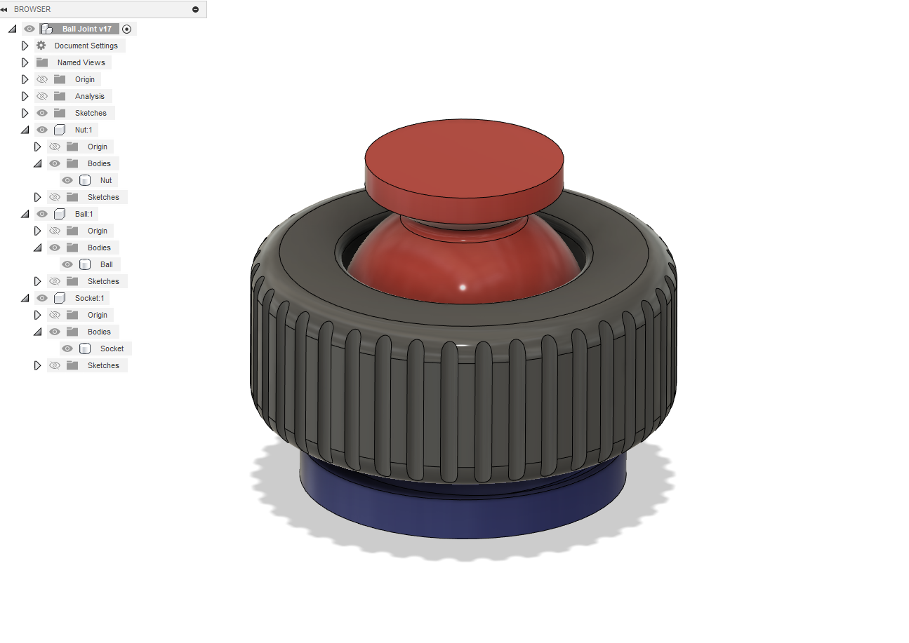 Ball Joint (with parametric Fusion 360 source) by Steve Hodge | Download free STL model ...