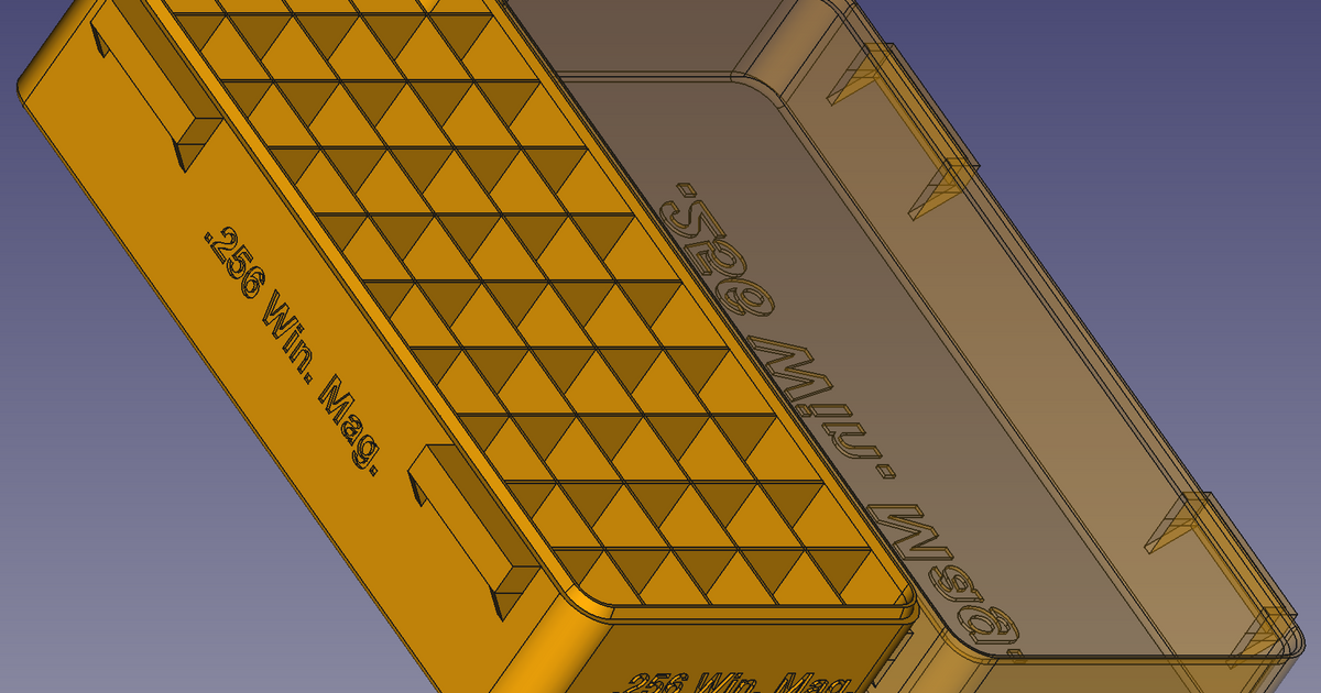 .256 Winchester Magnum, Head Down, Double Spring Latch Modular Ammo Box ...
