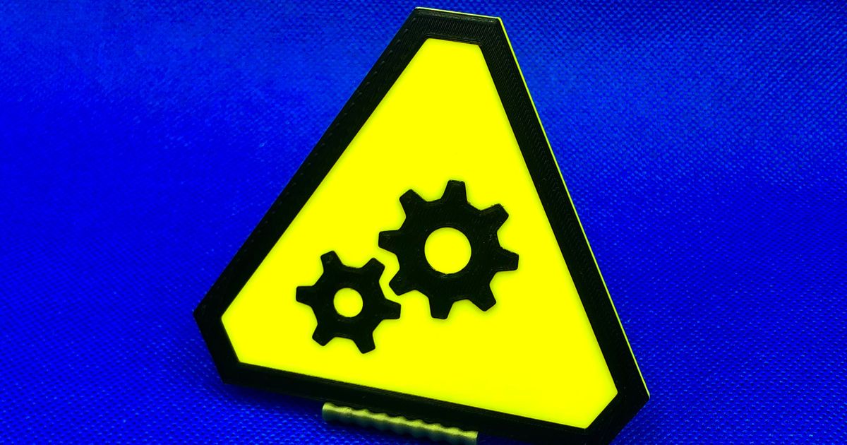 Warning Sign - Gears by kosteklvp | Download free STL model ...