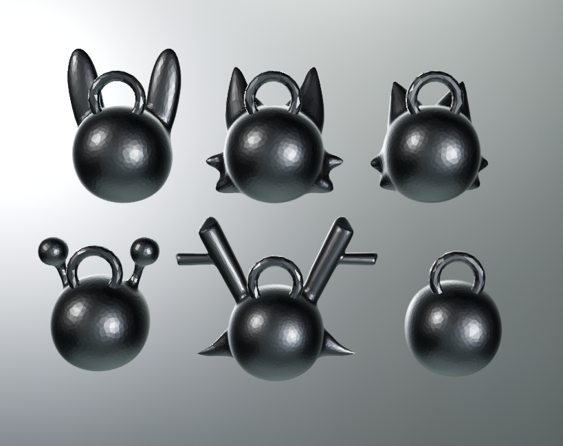 Chibi Animals Pendant Set (Cat, Dog/Wolf, Rabbit/Hare, Bird, Bug/Insect ...