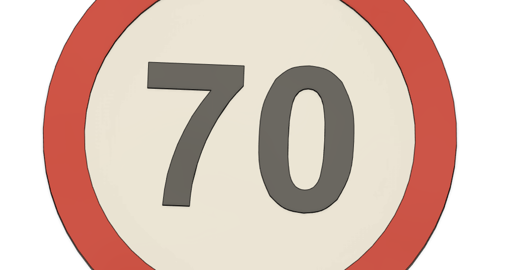 Max Speed Limit Sign 70 (car pin) by GreenPanda | Download free STL ...
