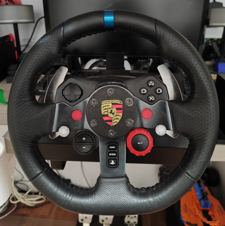 Logitech g29 tapa central porsche by Daniel | Download free STL model ...