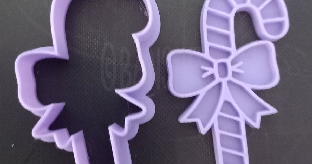 Candy cane cookie cutter and stamp by Banshee | Download free STL model ...