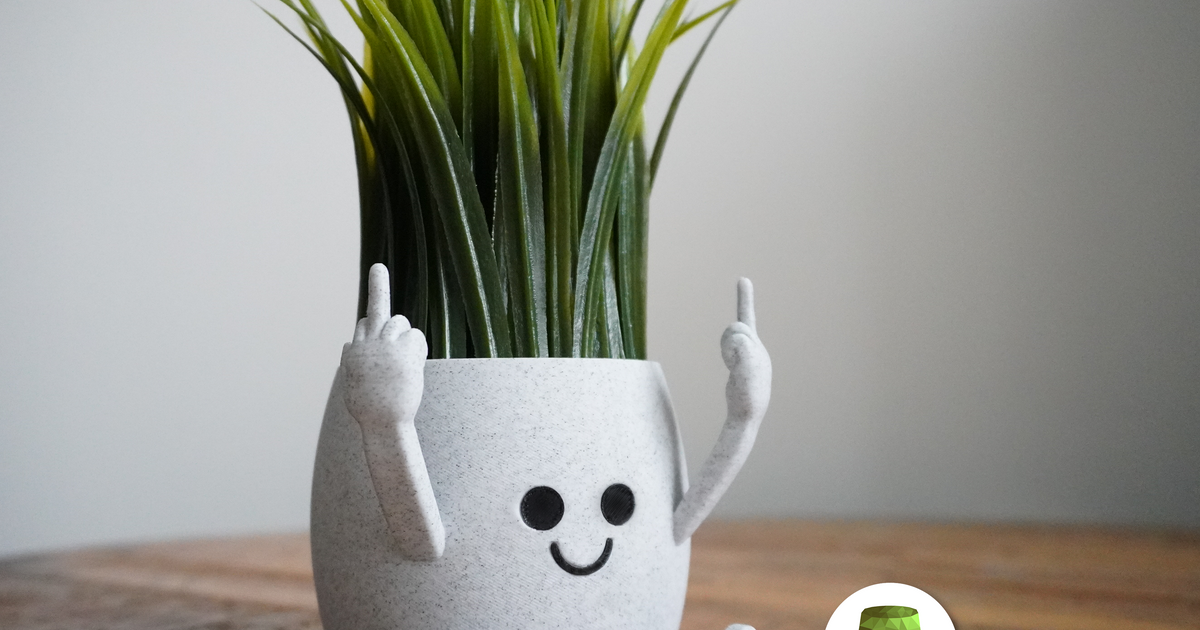 Middle Finger Happy Pot With Feet par TomoDesigns | Téléchargez ...