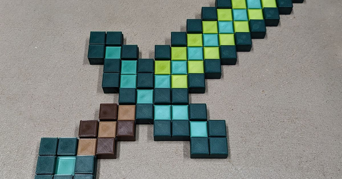 Minecraft sword green (XL color) by JPMakesStuff | Download free STL ...