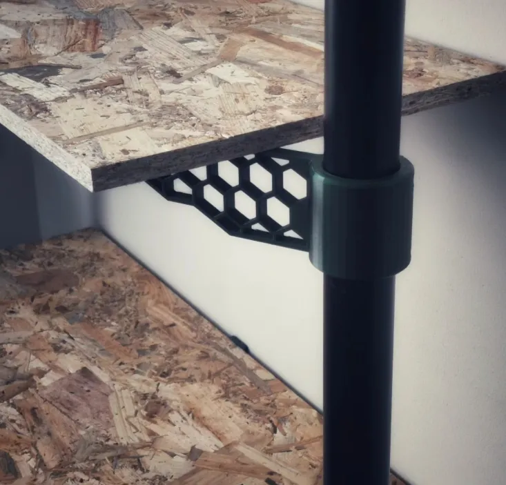Hexagon wall cabinet shelving unit by 2be3dprinted | Download free STL ...