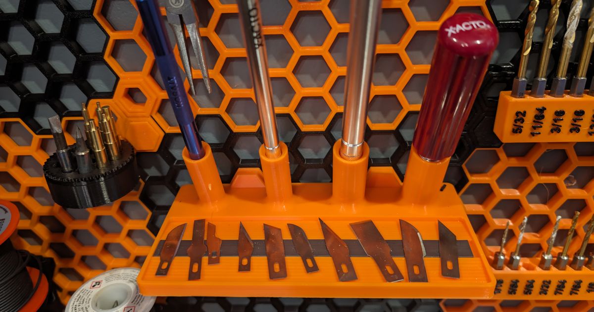 HSW X-Acto Knife Tray (Honeycomb Storage Wall) by TheProjectWheel | Download free STL model ...