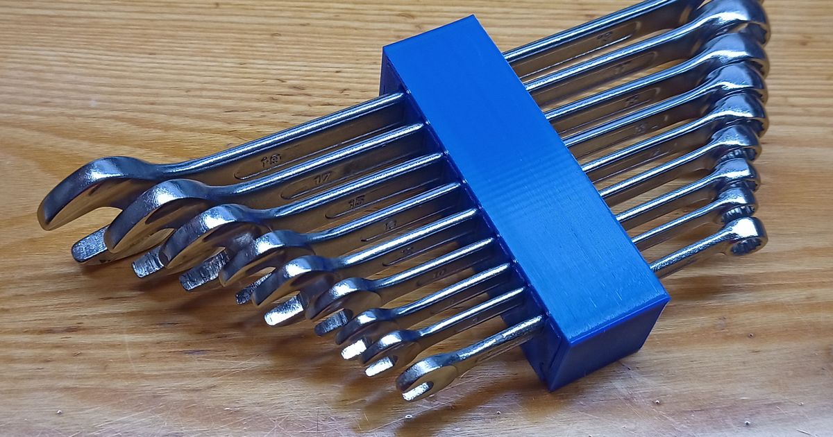 Wrench Holder (parameterized) with clip by orgoj3d | Download free STL ...