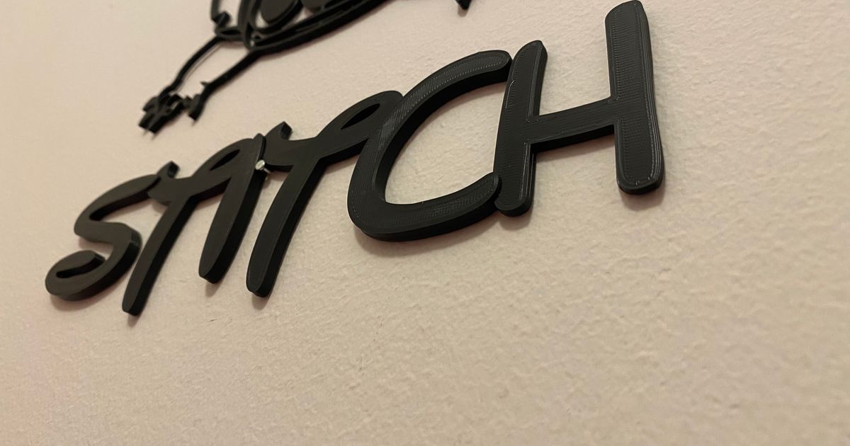 Stitch Name Wall Badge By Damian Download Free Stl Model