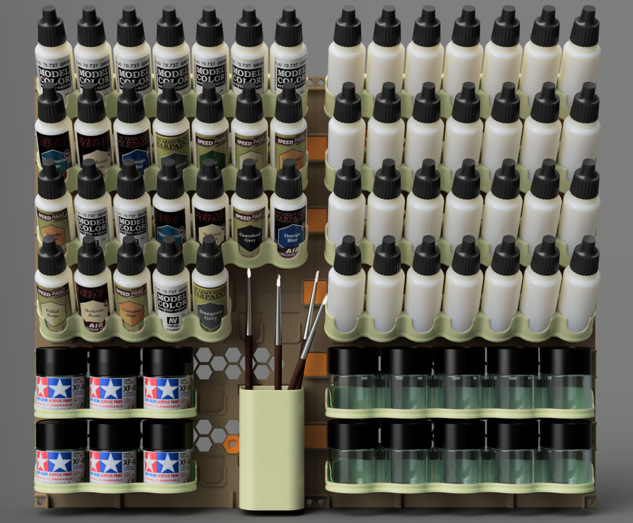 Upgraded Modular Paint Rack/Shelf by Warlogh | Download free STL model ...