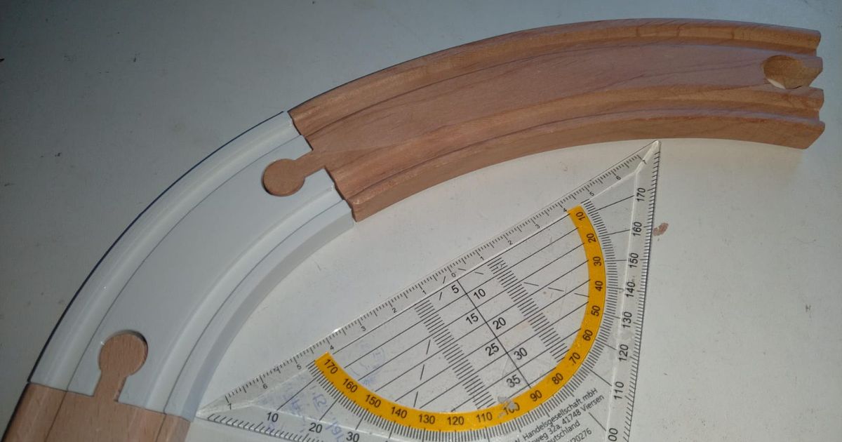 E1 Wooden Train Curve with two female connectors by b--rian | Download ...