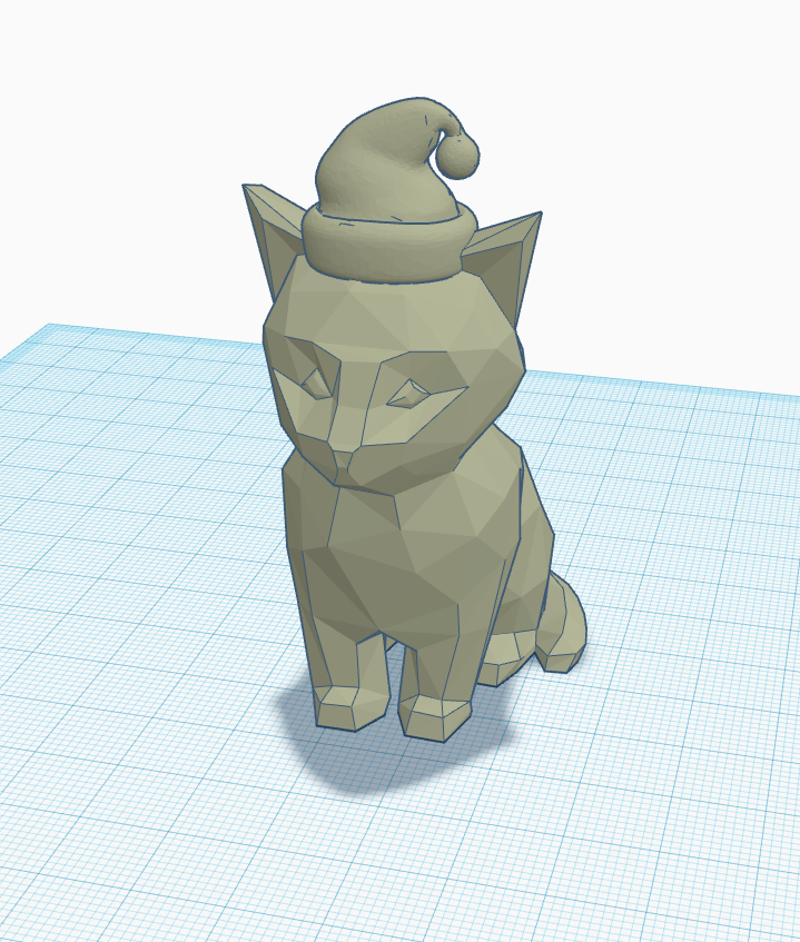 Cute Low Poly Cat with Santa Hat by xynon | Download free STL model ...