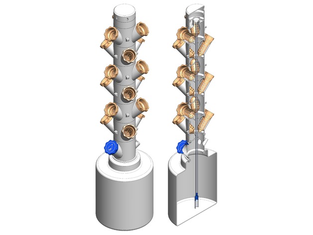 Modular Hydroponic Tower Garden by chrisebryan | Download free STL ...