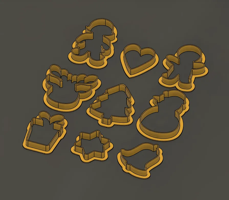 collection of classic Christmas cookie cutters by Ts3D | Download free ...