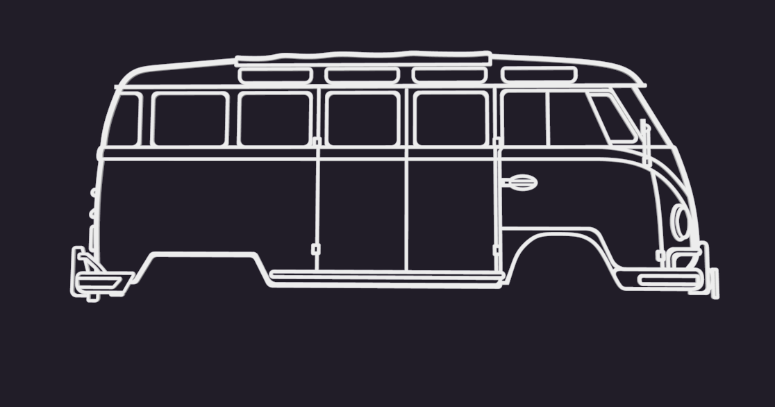 Volkswagen Transporter VW Type 2 T2 Bulli - WALL MOUNT ART 2D by ...