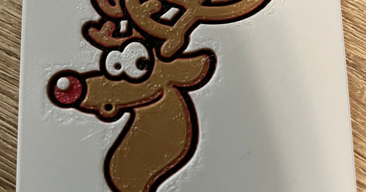 Cartoon Rudolph - Hueforge by Phantom Printer | Download free STL model ...