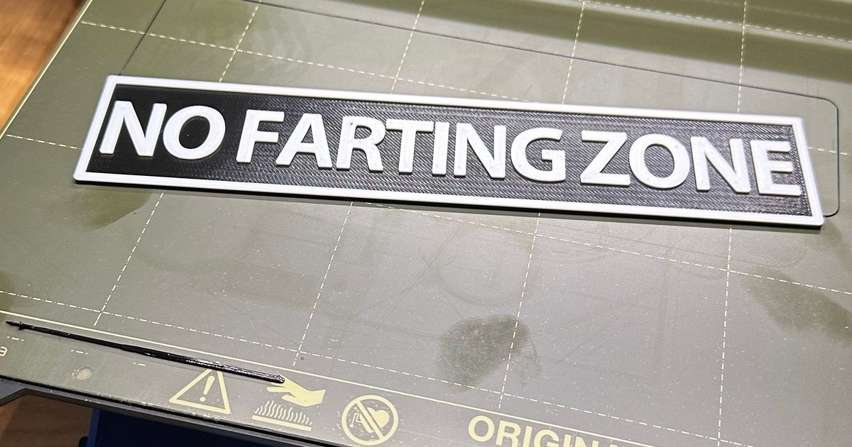 NO FARTING ZONE Sign by p3rr1ff3ry | Download free STL model ...