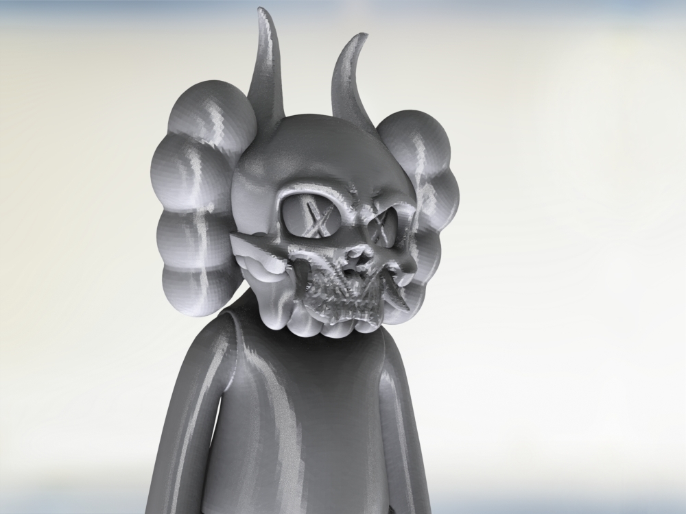 Kaws Inspired Model With Oni Mask by Zombi Koala | Download free STL ...