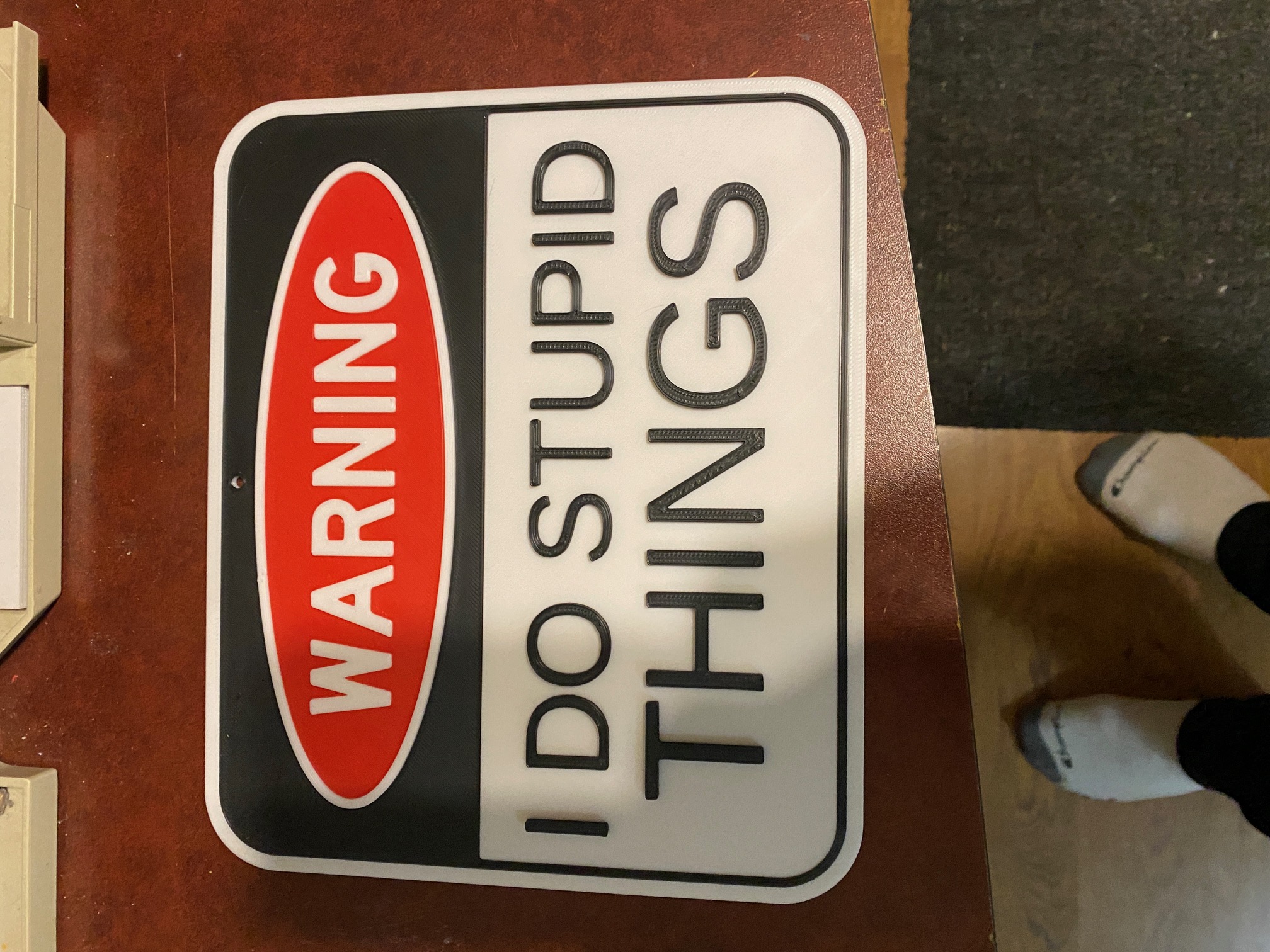 Warning stupid sign by Asus1357 | Download free STL model | Printables.com