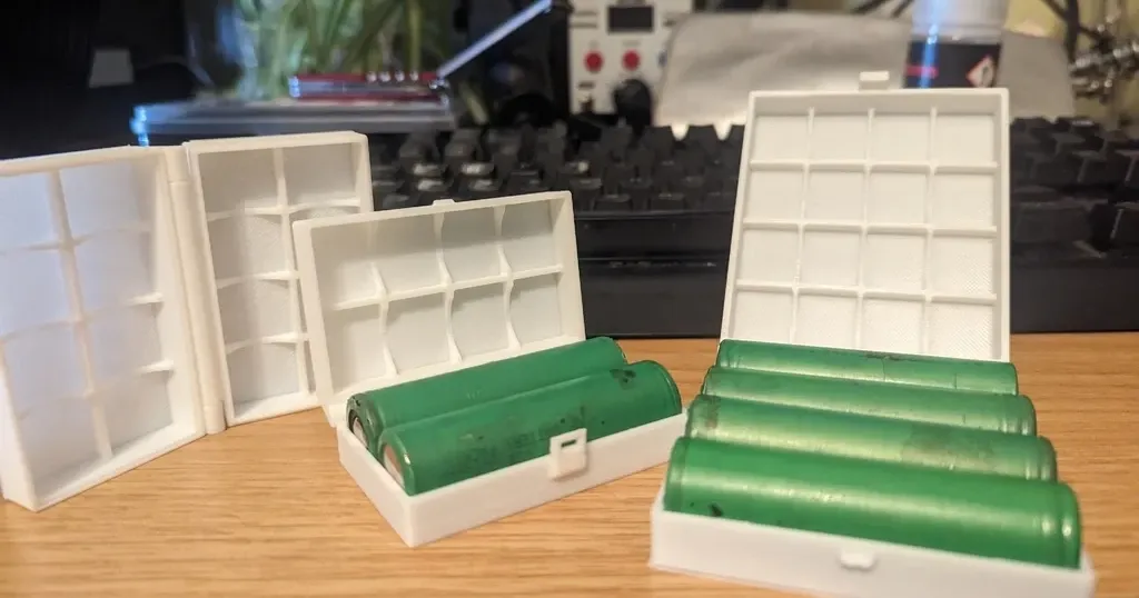 18650 Battery Holder/Case/Box - Hinge Print in Place by JohnDoe993 ...