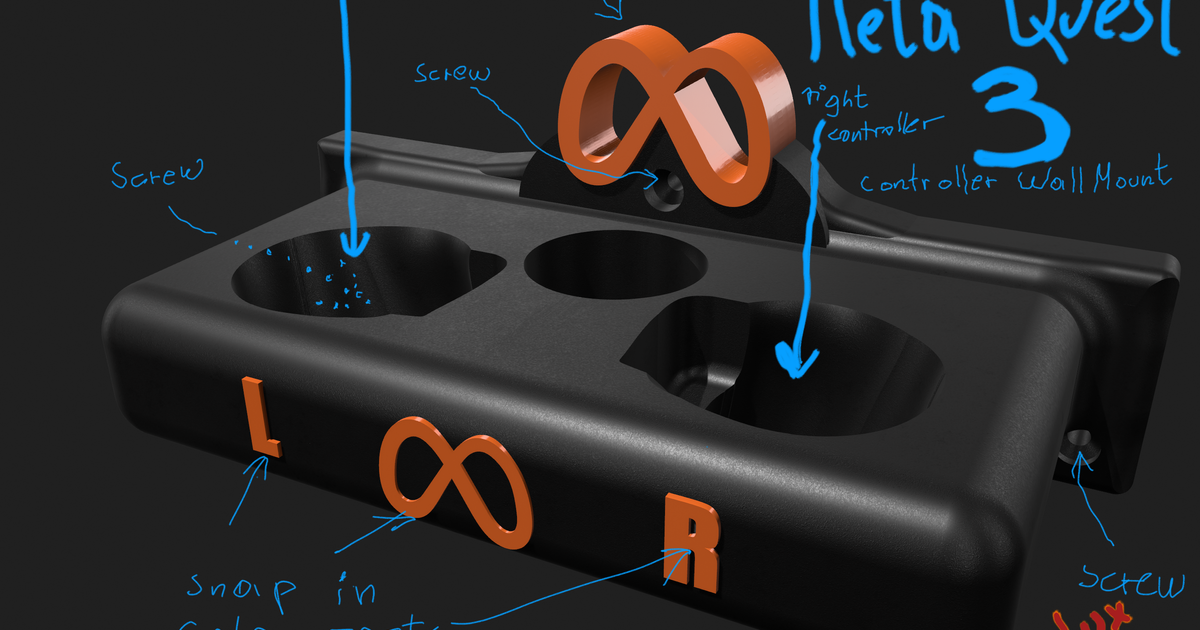 Meta Quest 3 Controller Wall Mount (Simple Redux Version) por Clamikra ...