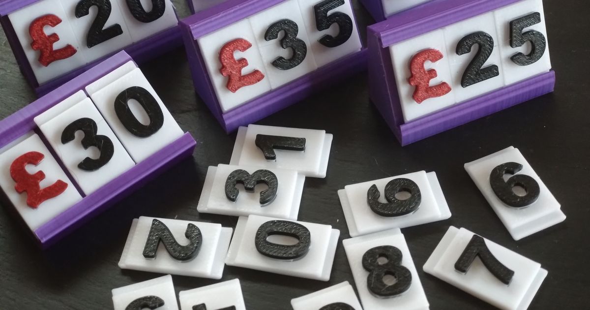 Price Cards with Stands by zuperbuuworks | Download free STL model ...