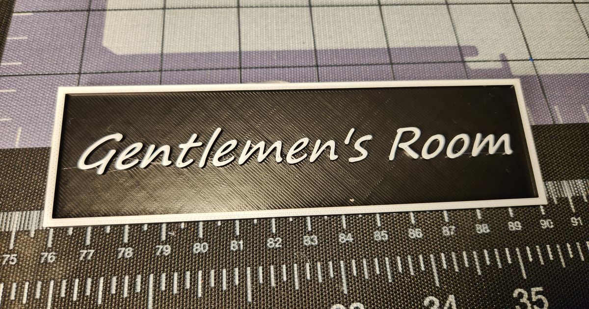 Gentlemen's Room Restroom Sign by DrSpaceman | Download free STL model ...