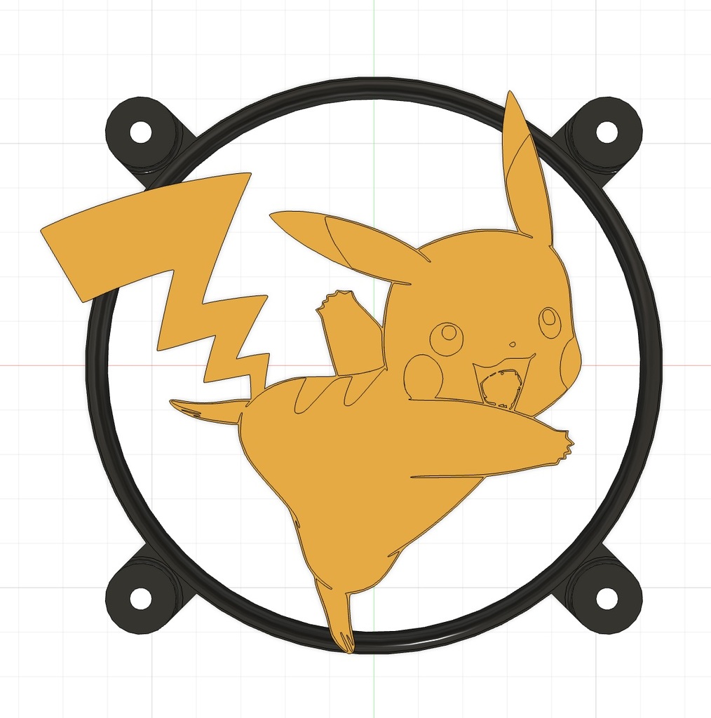 Pikachu 120mm PC Fan Cover - Playful Decorative Look by Lemurensohn ...