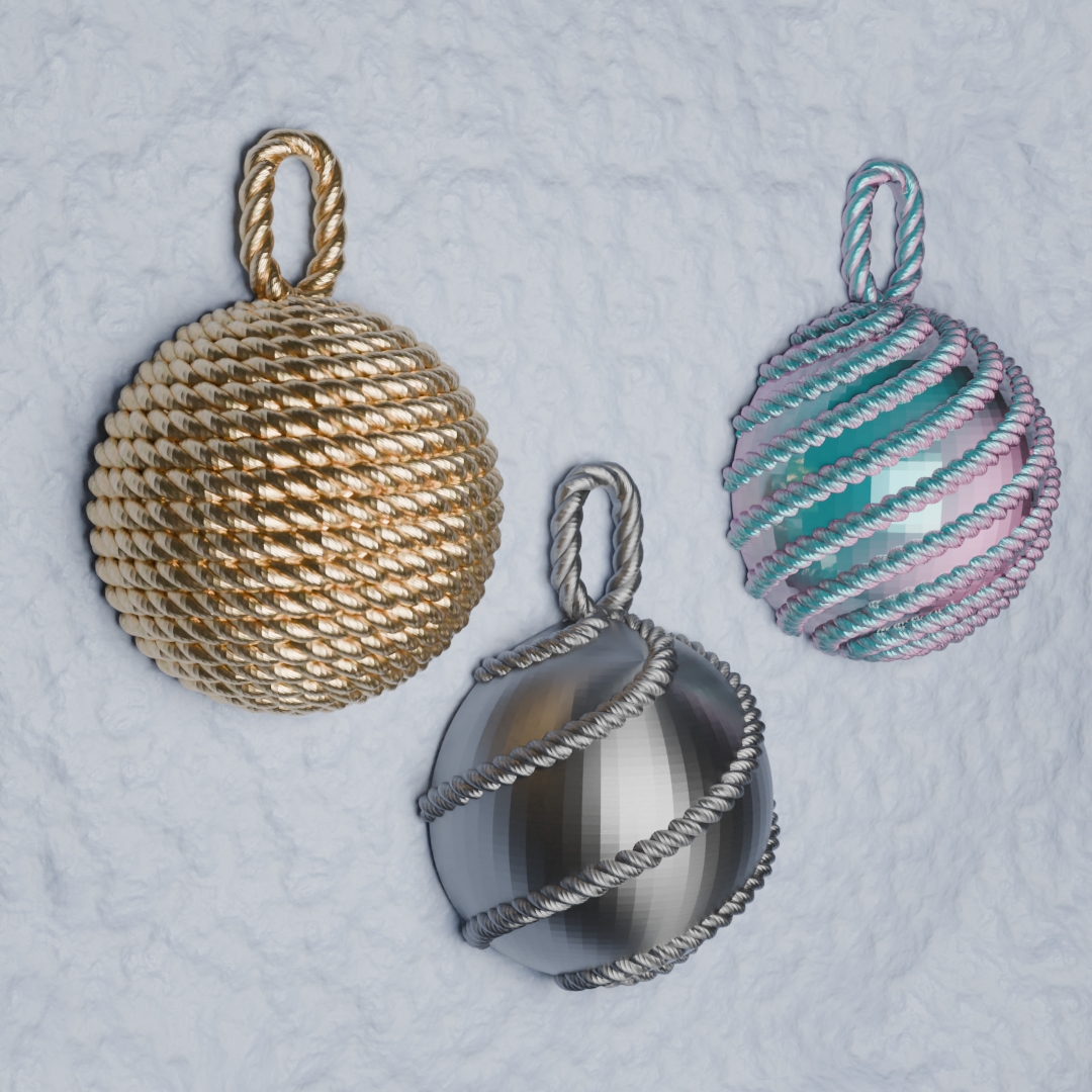 Christmas Rope Bauble Pendant Collection by Maker81 | Download free STL ...