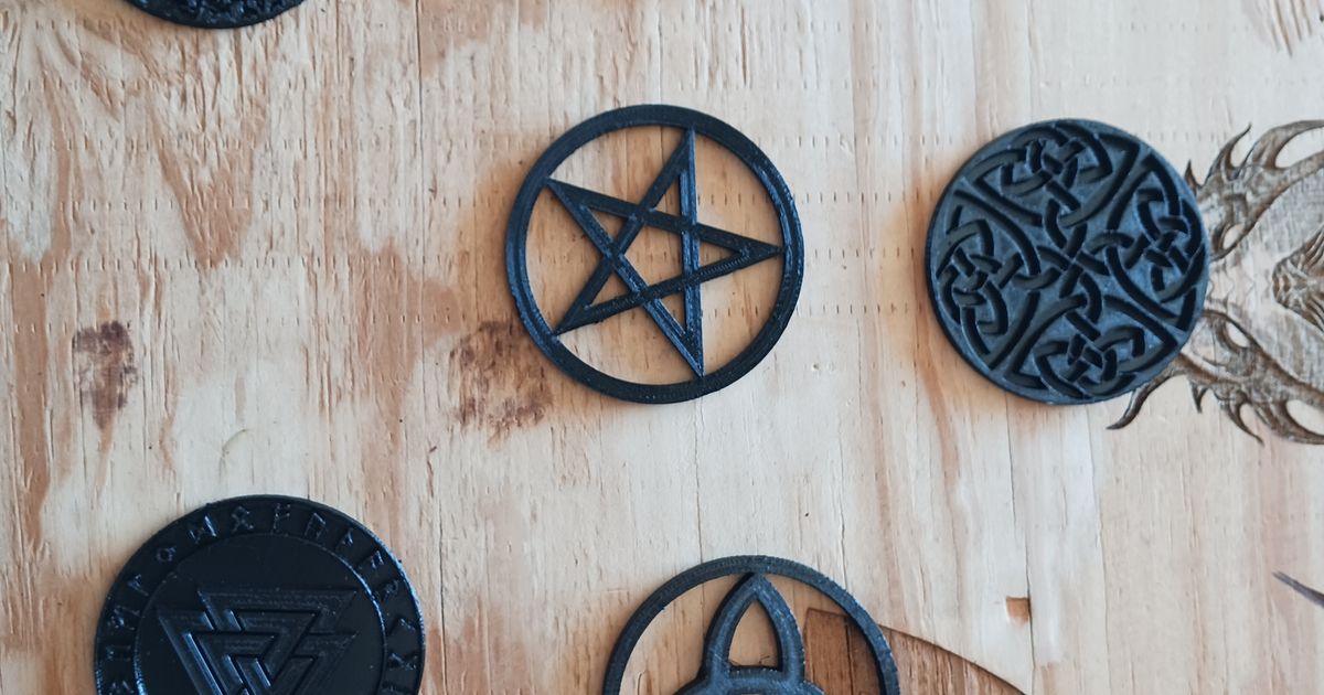 Coaster set, pagan themed by Darnahroc Krah | Download free STL model ...