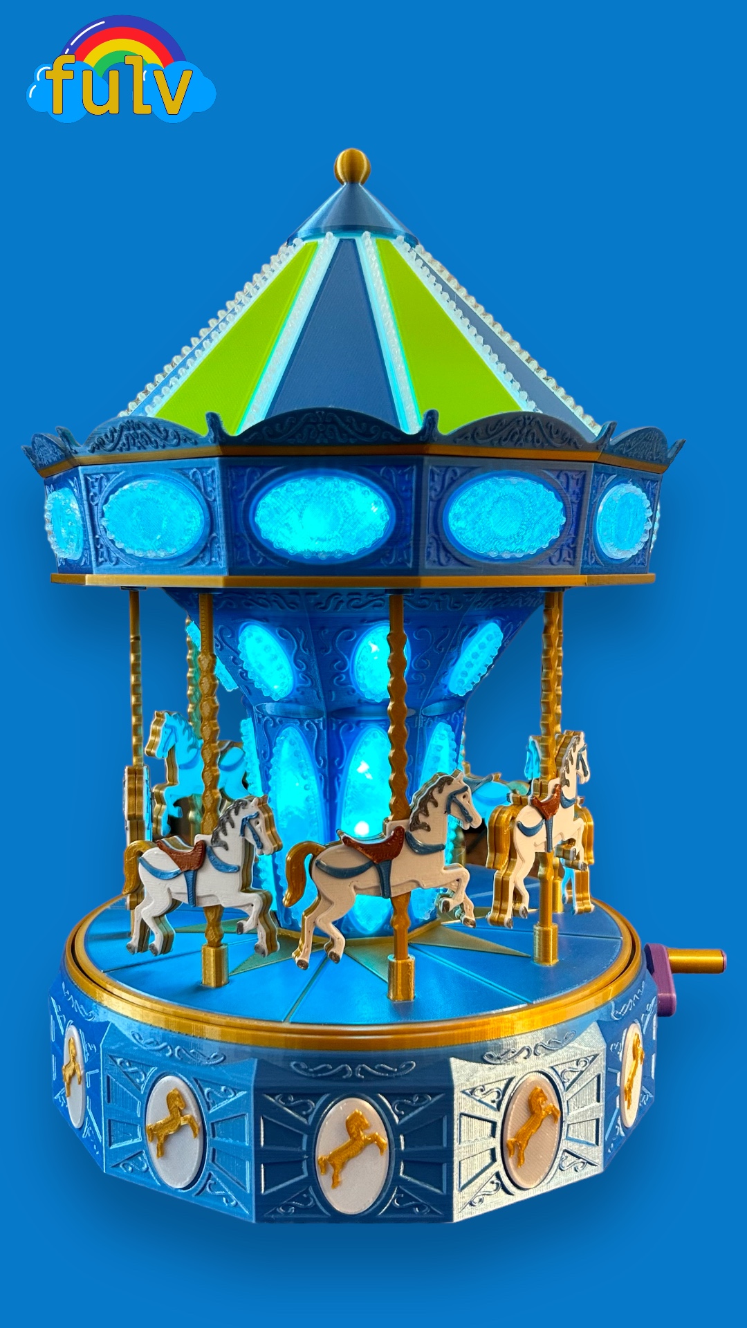 Carousel Lamp with mechanical movement by fulv@me.com | Printables Store