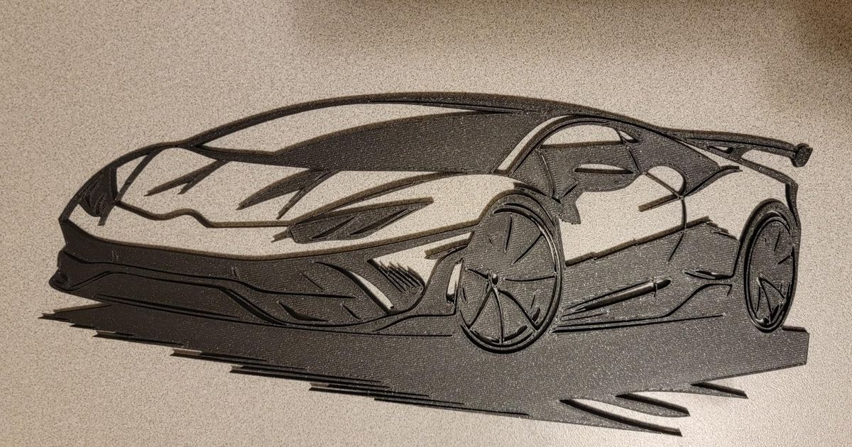 Lambo Silhouette by Mikek | Download free STL model | Printables.com