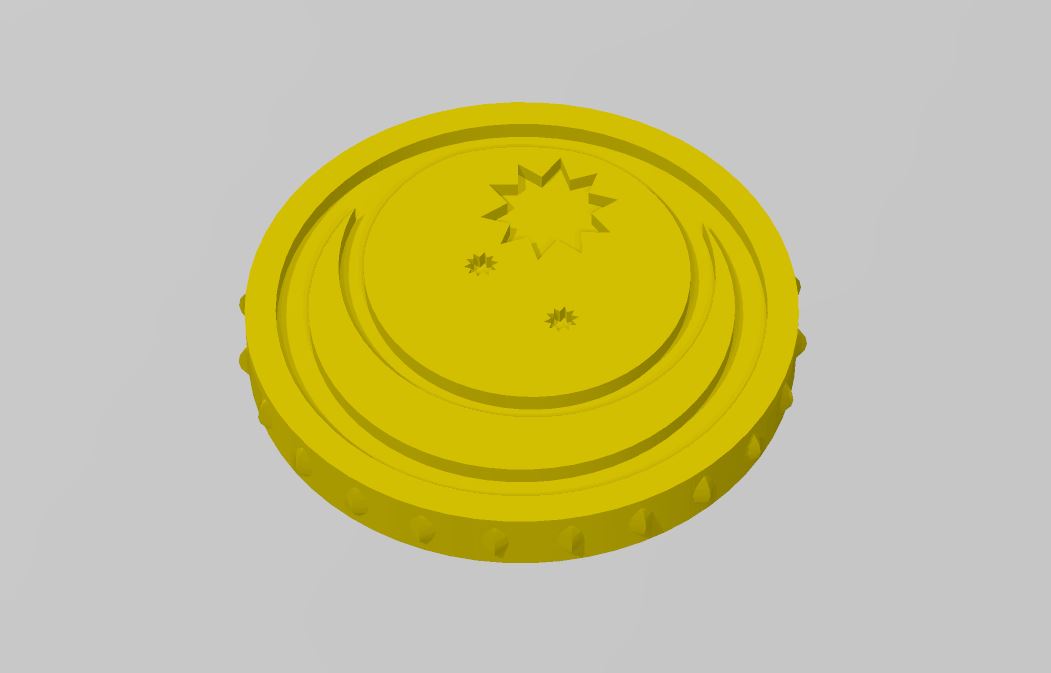 Moon and stars token coin medal medallion marker by NellyBravo ...